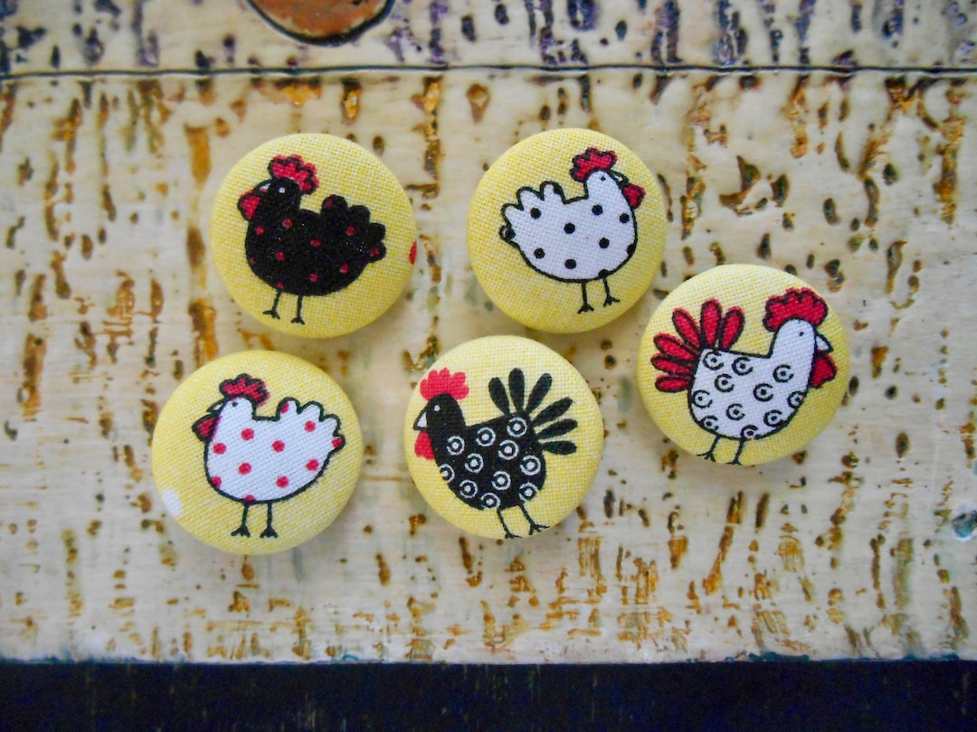 Rooster Buttons, Chicken Buttons, Farm Animal Buttons, Farm Buttons ...