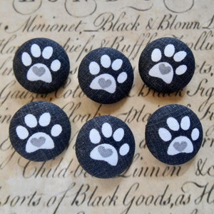 Dog Paw Print Buttons, Dog Paw Buttons, Cat Paw Buttons, Dog Sewing ...