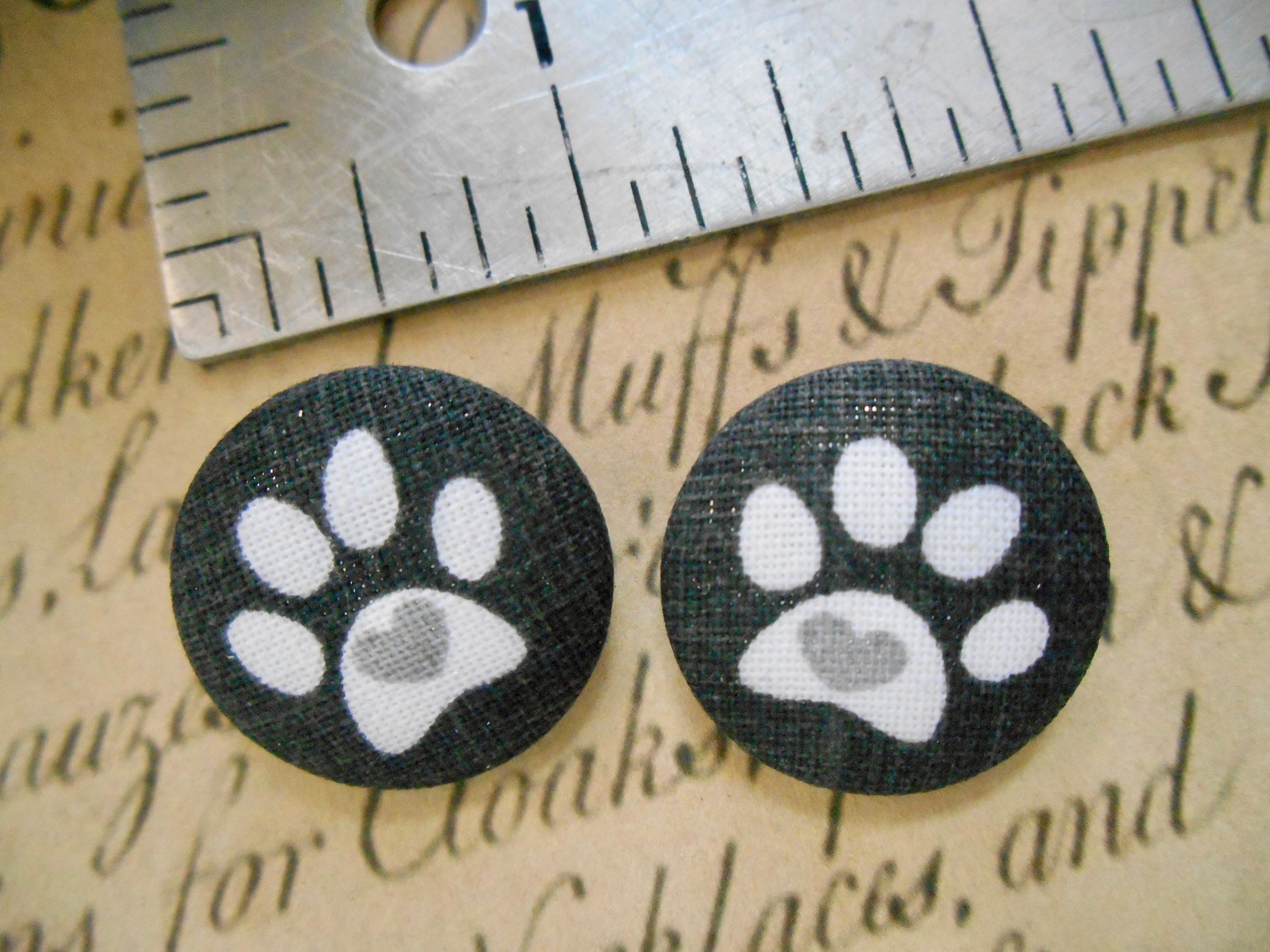 Dog Paw Print Buttons, Dog Paw Buttons, Cat Paw Buttons, Dog Sewing ...
