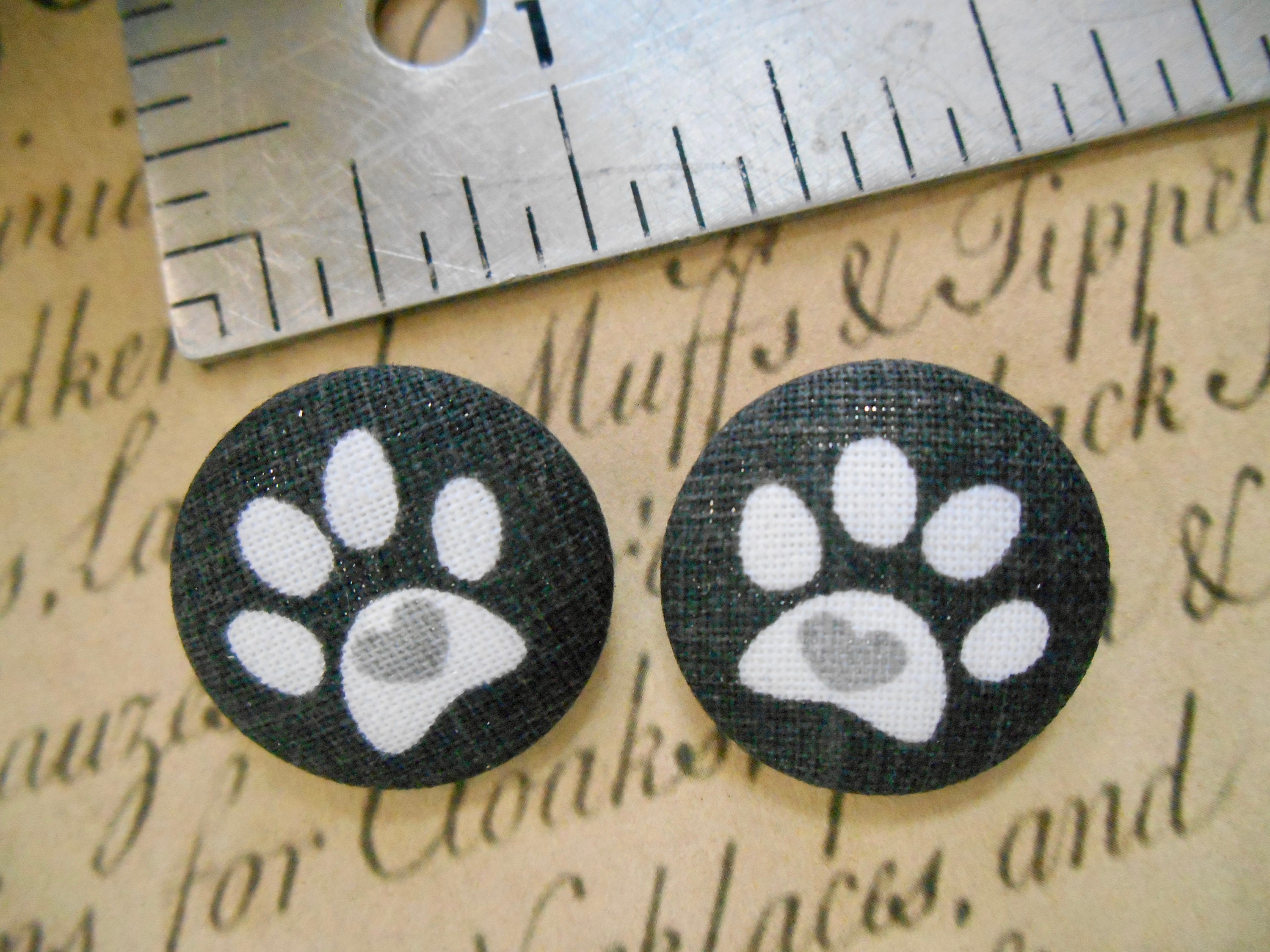 Dog Paw Print Buttons, Dog Paw Buttons, Cat Paw Buttons, Dog Sewing ...