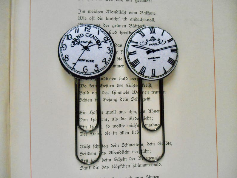 Clock Bookmarks, Craft Bookmarks, Paper Clip Bookmarks, Bookmark Clip ...