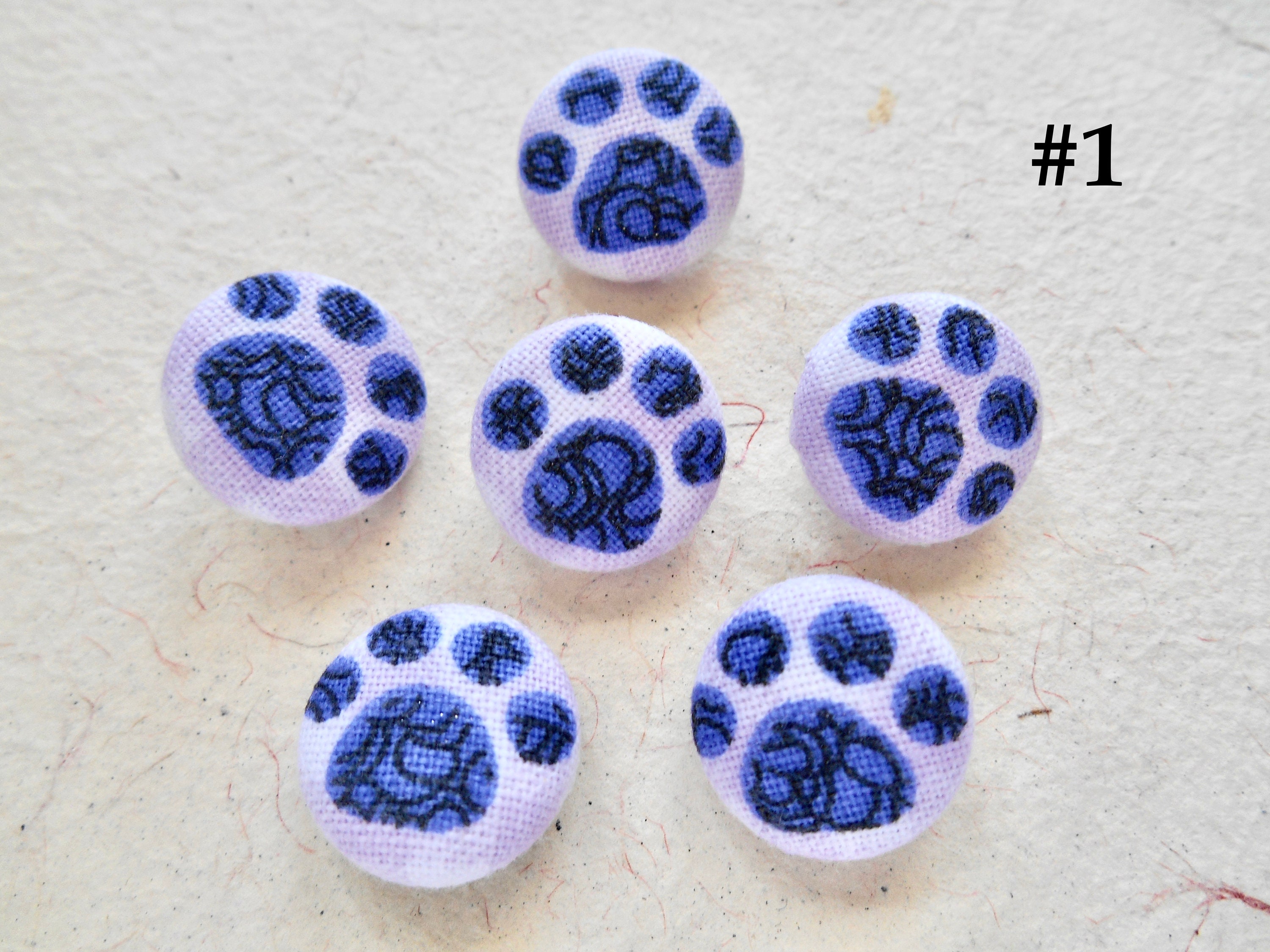 Dog Paw Print Buttons, Dog Paw Buttons, Cat Paw Buttons, Dog Sewing ...