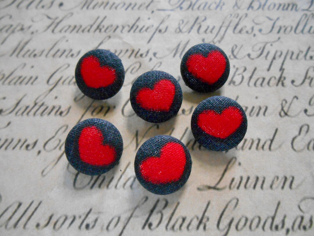 Red Heart Buttons, Valentine Buttons, Love Buttons, Heart Sewing ...