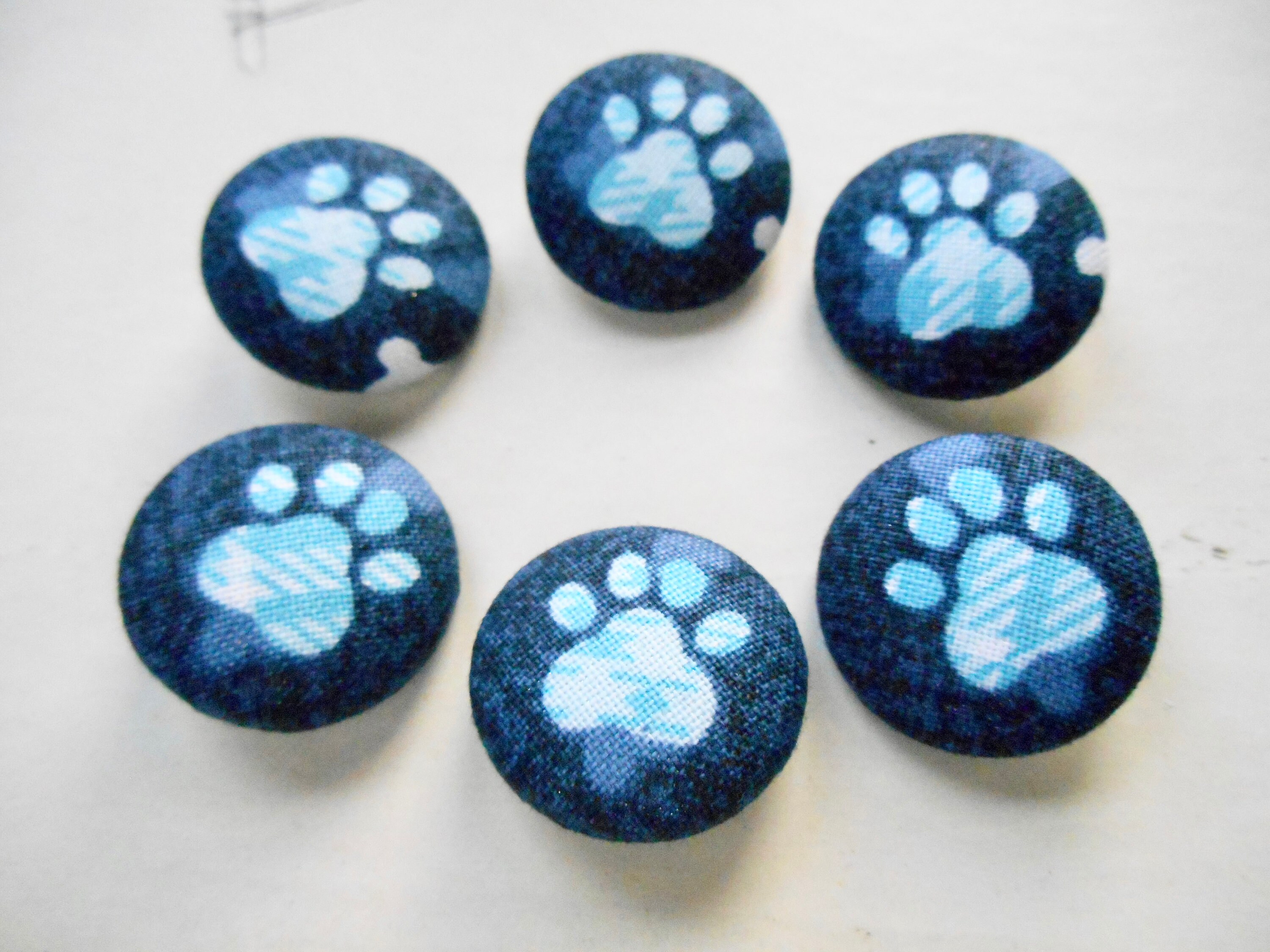 Dog Paw Print Buttons, Dog Paw Buttons, Cat Paw Buttons, Dog Sewing ...