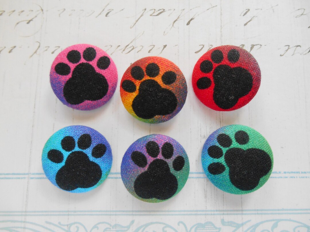 Dog Paw Print Buttons, Dog Paw Buttons, Cat Paw Buttons, Dog Sewing ...
