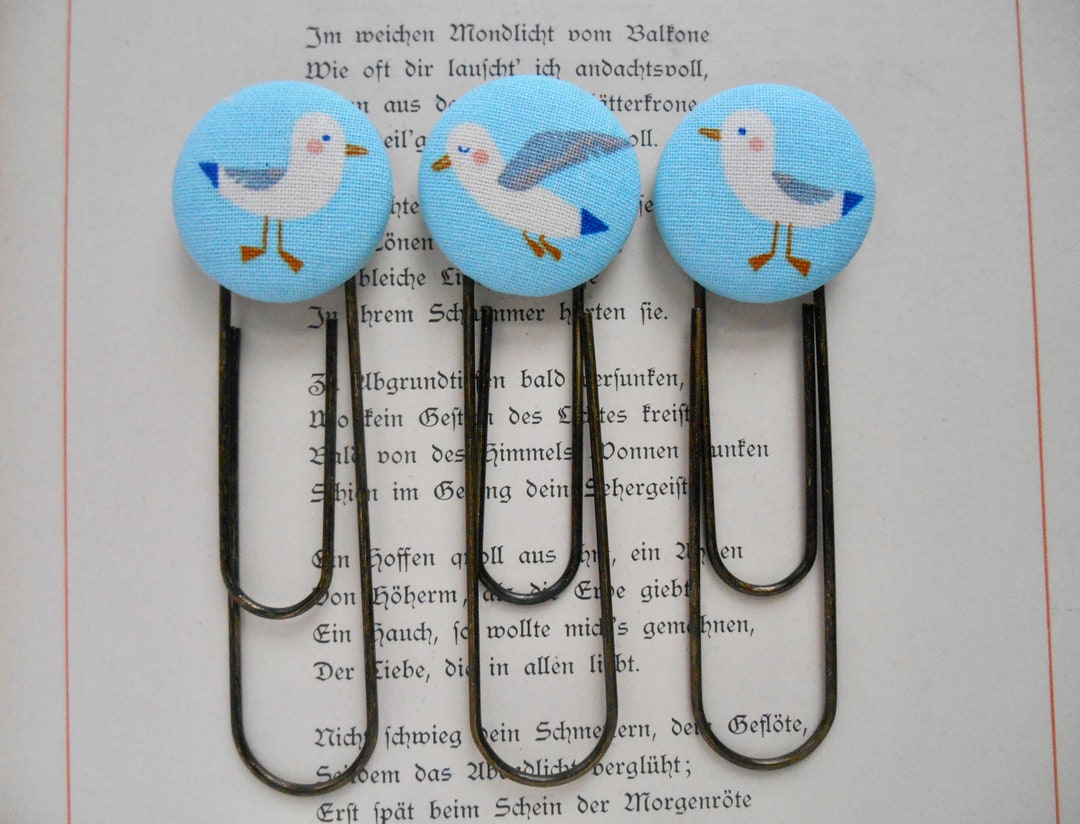 Seagull Bookmarks Bird Bookmark Set of 3. Each Paperclip Bookmark ...