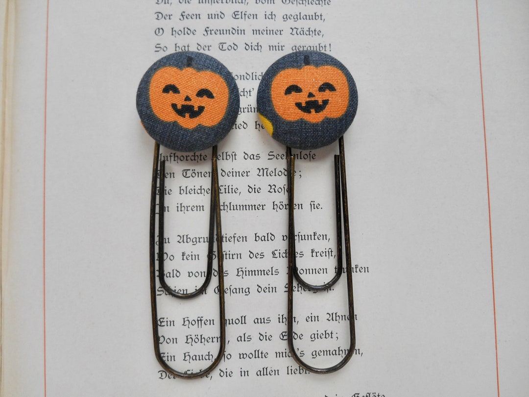 Pumpkin Bookmark Set, Halloween Bookmarks, Gothic Bookmarks. Set of 2 ...