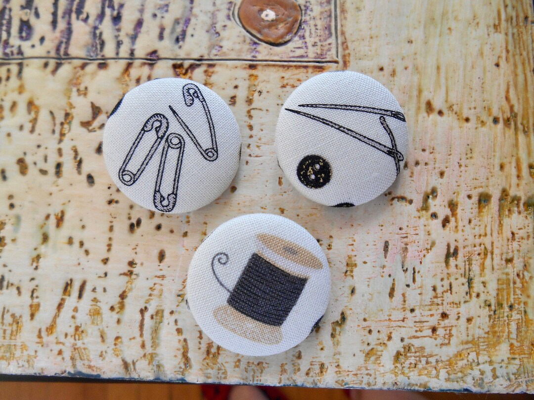 Safety Pin Buttons, Thread Buttons, Sewing Buttons, Gift for Sewer ...