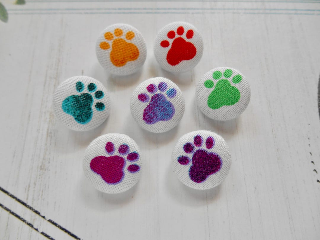Dog Paw Print Buttons, Dog Paw Buttons, Cat Paw Buttons, Dog Sewing ...