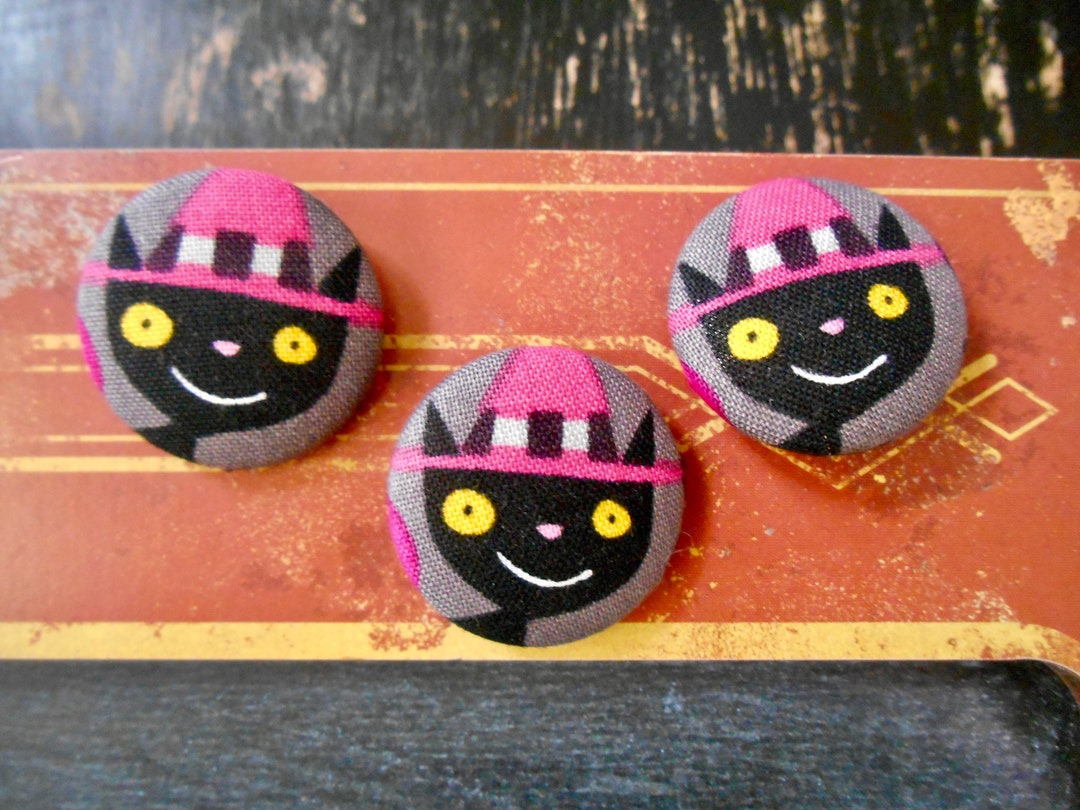 Cat Buttons, Black Cat Buttons, Kitty Buttons, Pet Buttons, Halloween ...