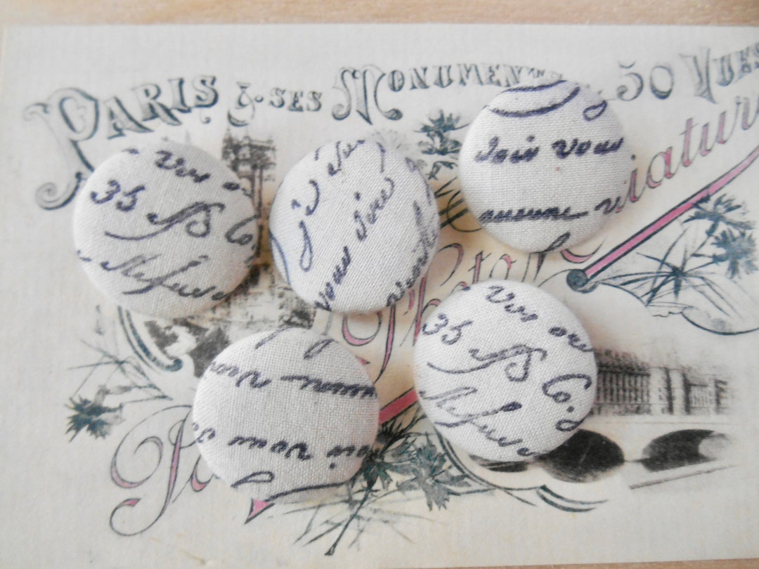 Script Buttons, French Covered Buttons, Paris Buttons, French Buttons ...