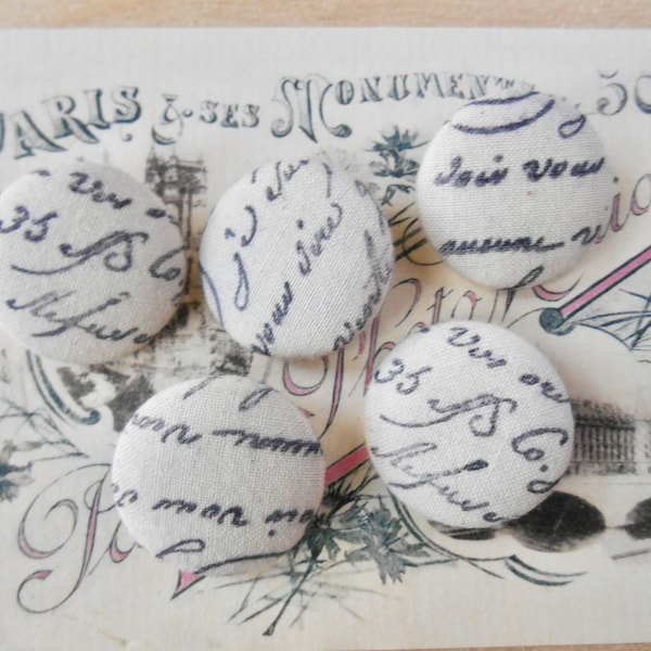 French Script Fabric - Etsy