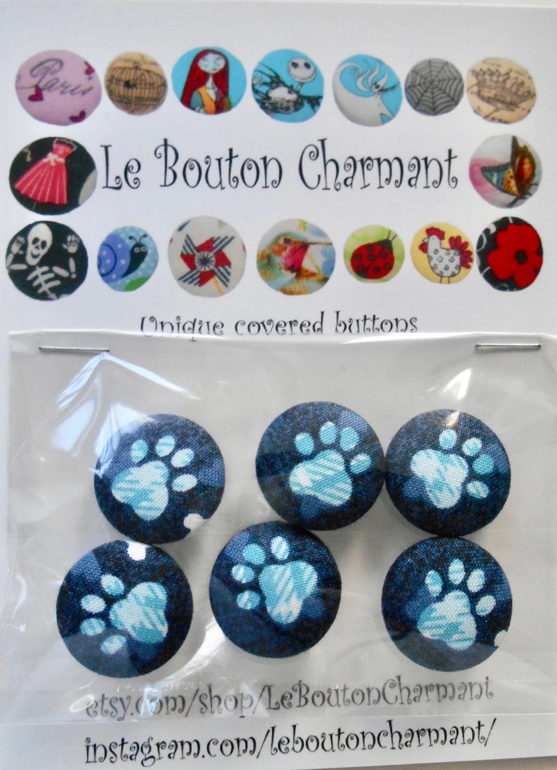 Dog Paw Print Buttons, Dog Paw Buttons, Cat Paw Buttons, Dog Sewing ...