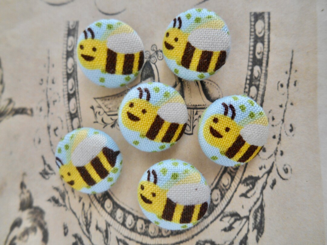 Bee Buttons, Bumble Bee Buttons, Honey Bee Buttons, Garden Buttons ...