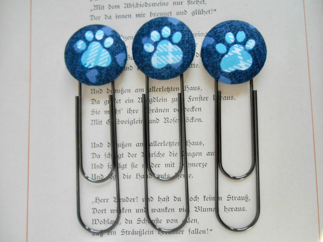 Dog Paw Print Bookmarks, Dog Paw Bookmarks, Dog Button Bookmarks, Cat ...