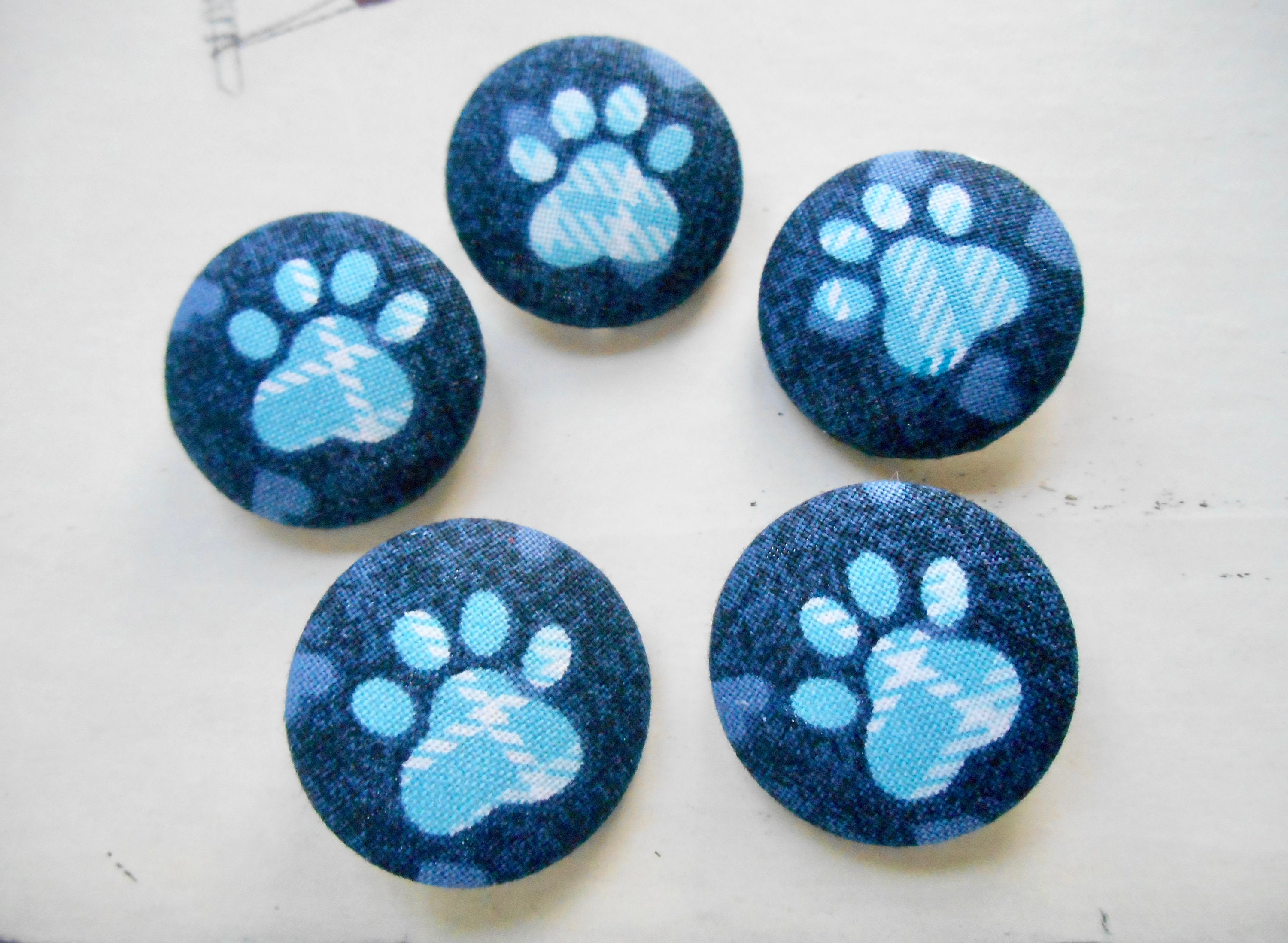 Dog Paw Print Buttons, Dog Paw Buttons, Cat Paw Buttons, Dog Sewing ...