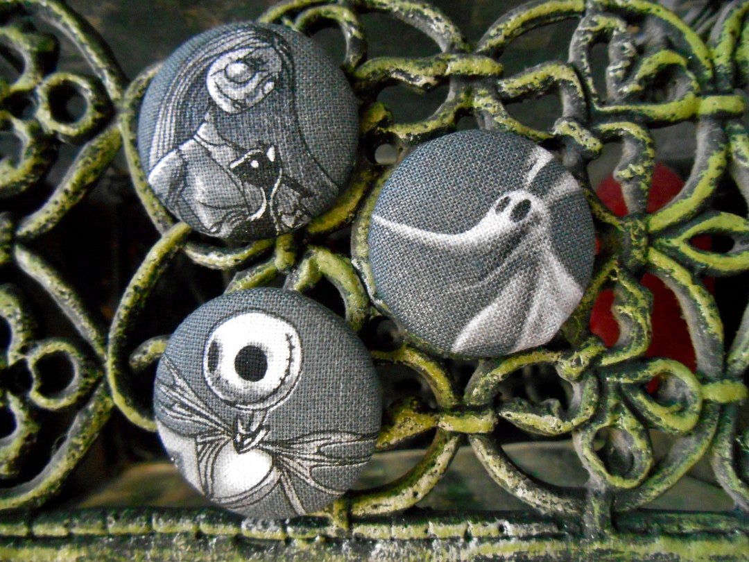 Nightmare Before Christmas Buttons, Jack Skellington Buttons, Halloween ...