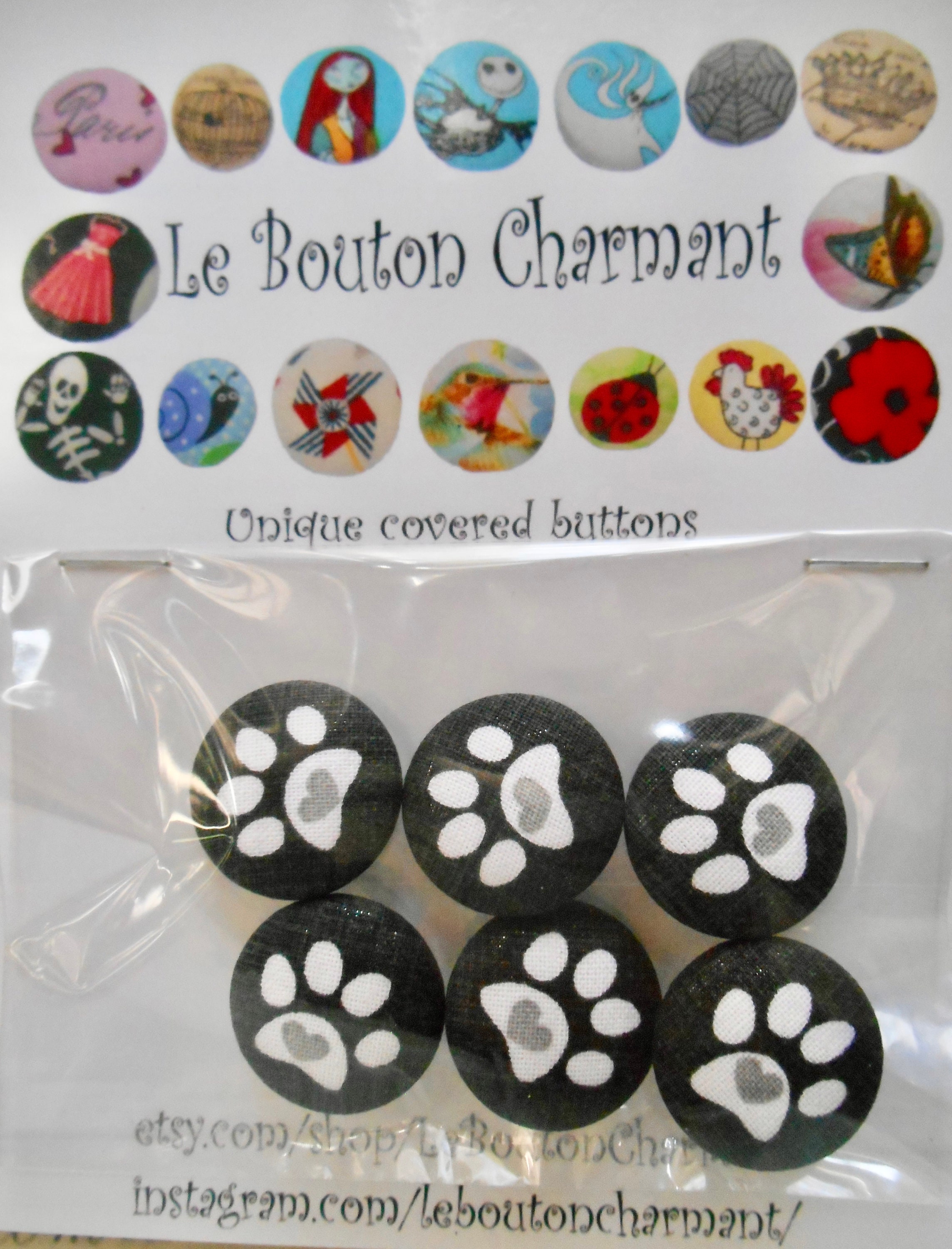 Dog Paw Print Buttons, Dog Paw Buttons, Cat Paw Buttons, Dog Sewing ...