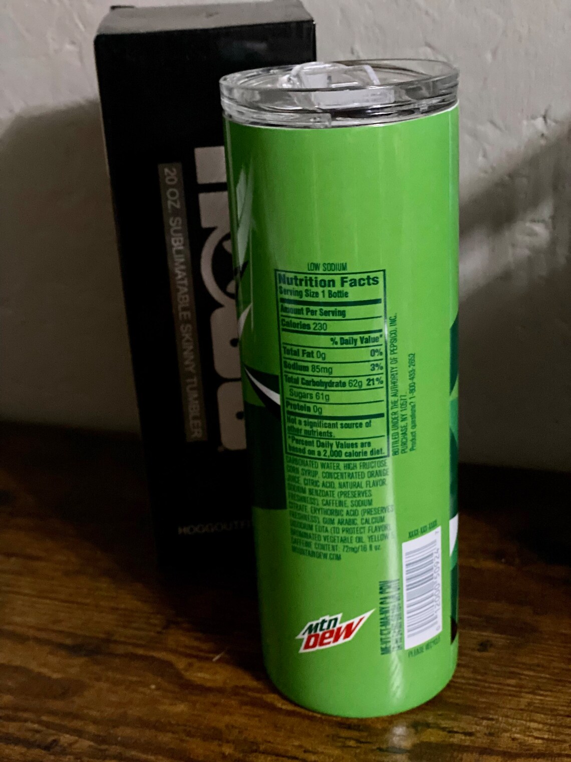 Mountain Dew Can Replica 20oz Custom Tumbler / Mtn Dew Can Cup / Pop ...