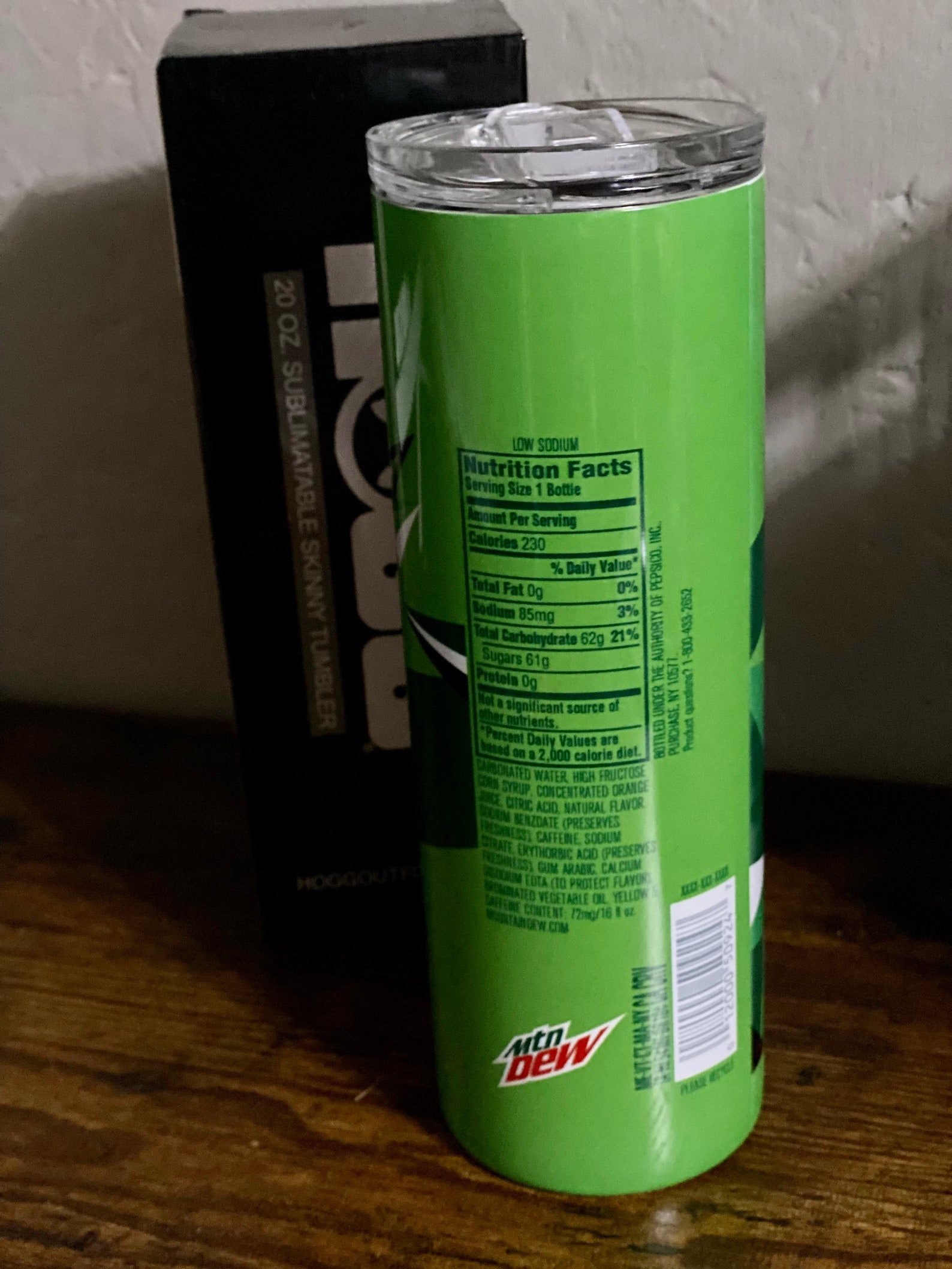 Mountain Dew Can Replica 20oz Custom Tumbler / Mtn Dew Can Cup / Pop ...