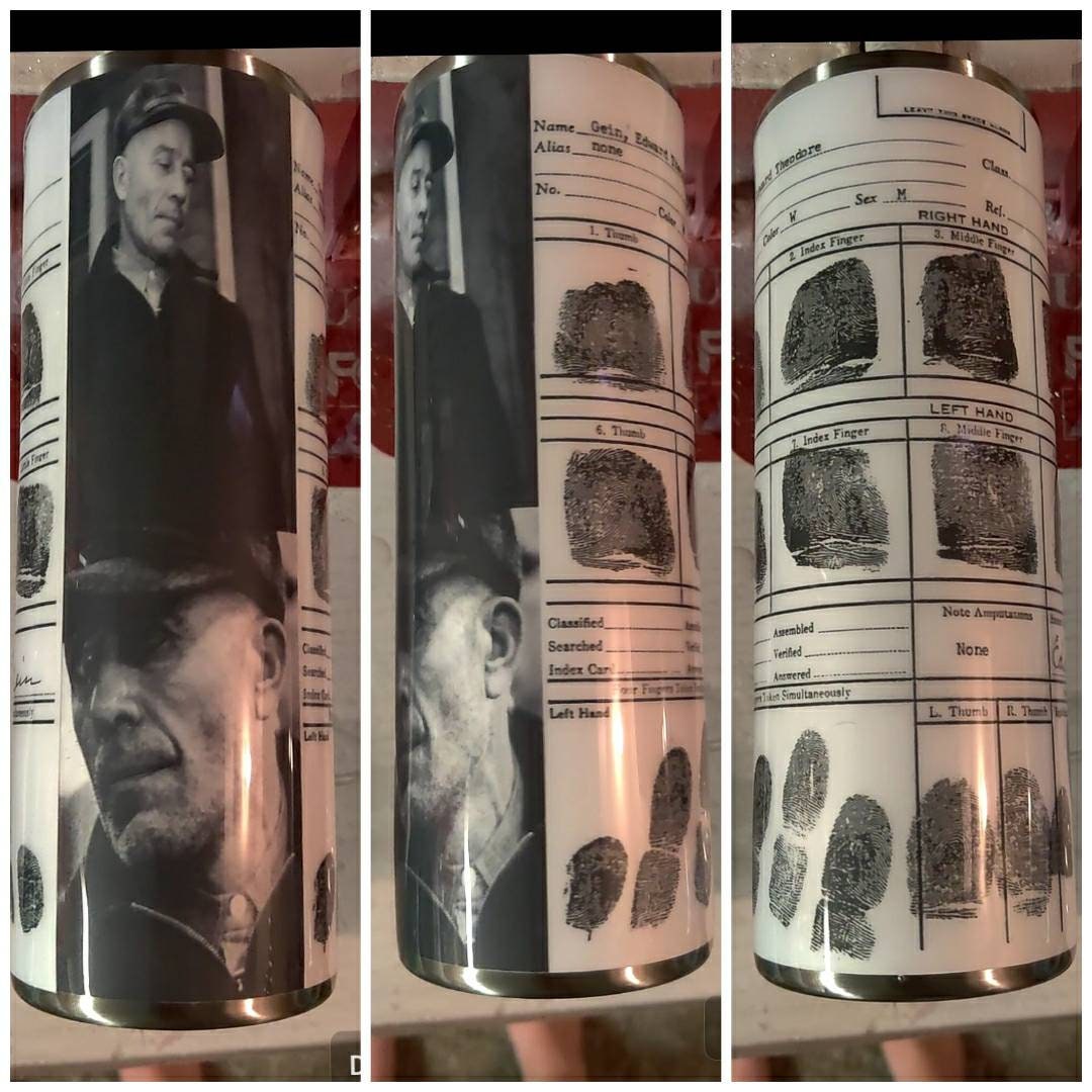 Actual Ed Gein Booking Fingerprints and Photo Custom 20 Oz Collection ...