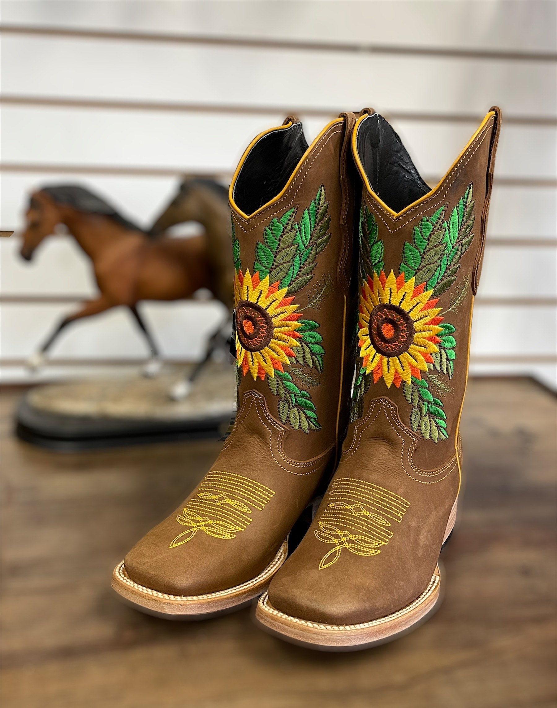 Mujer Sun Flower Cowgirl Botas. Botas cuadradas de mujer. Bota | Etsy