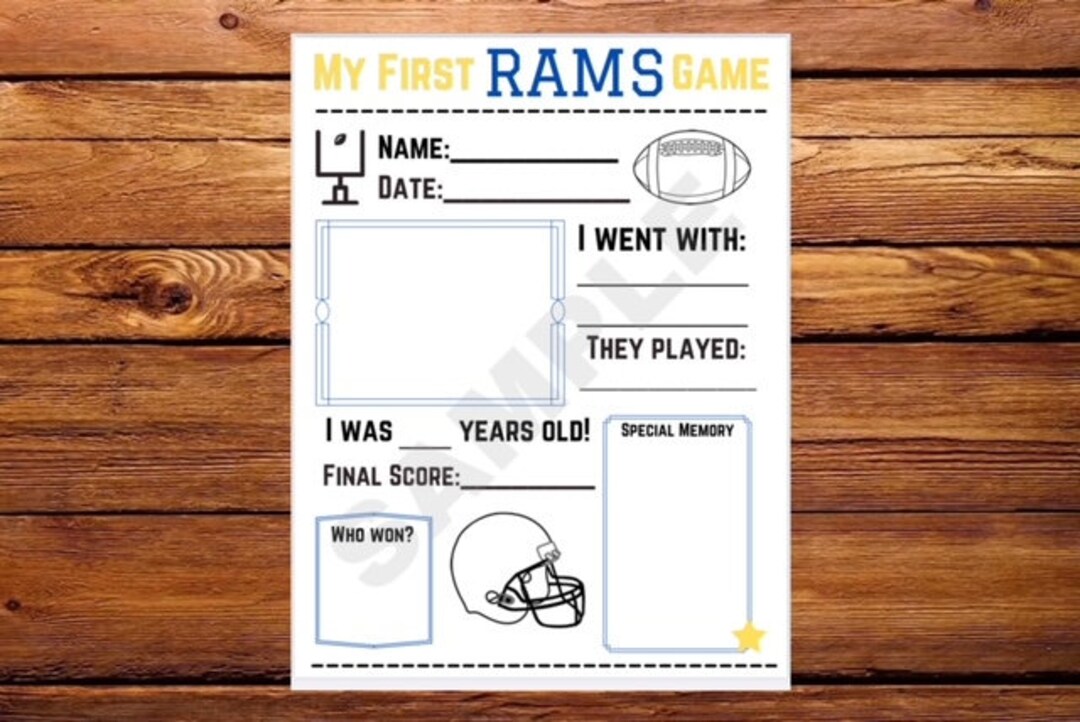 My First Rams Game Printable Keepsake (digital Download) - Etsy
