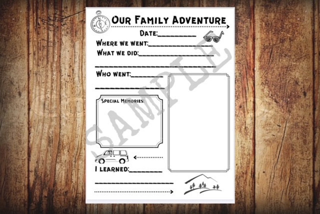 My Family Adventure Printable 3 Downloads, Worksheet, Template ...