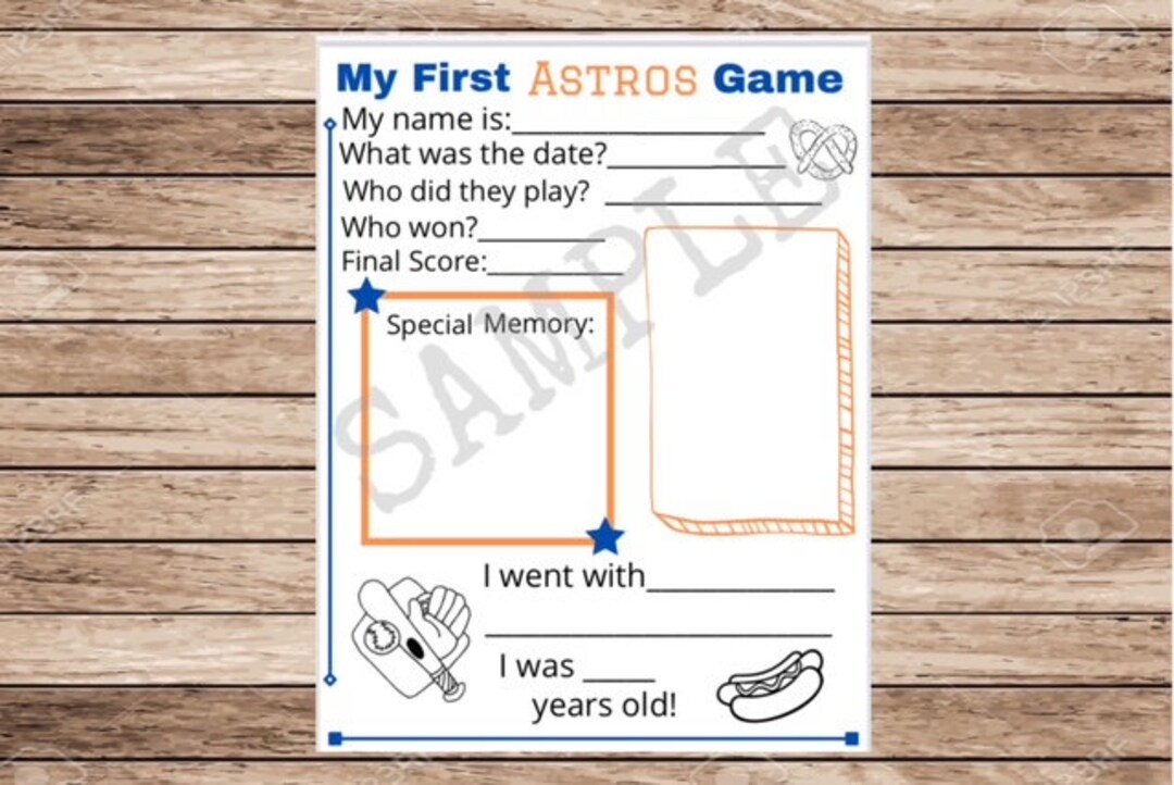 My First Astros Game, Printable, Template, Download, Fill in the Blanks ...