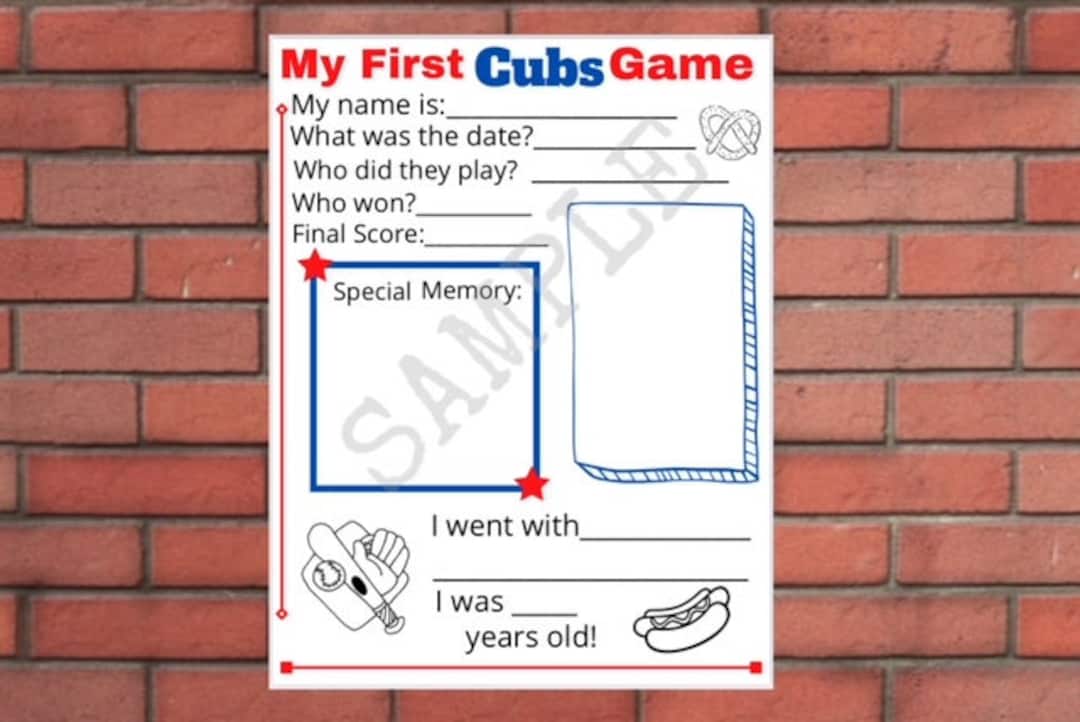 My First Cubs Game, Printable, Template, Download, Fill in the Blanks ...