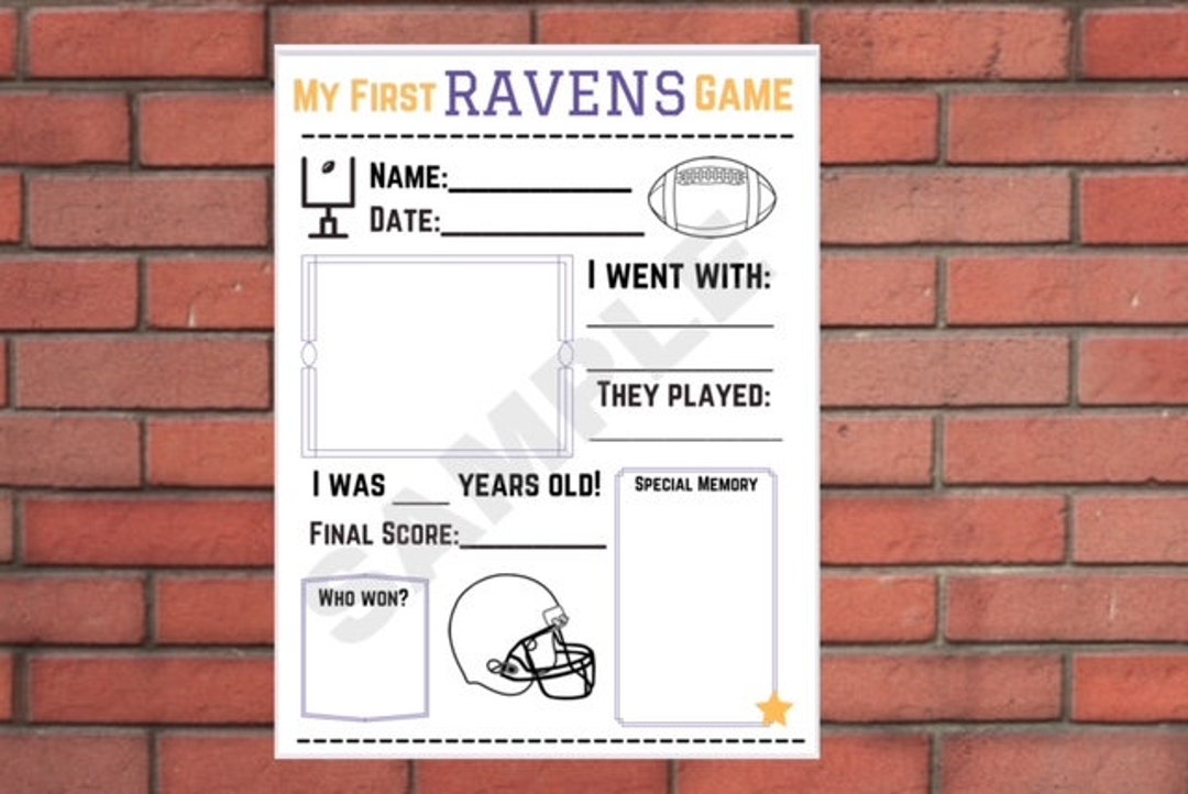 My First Ravens Game Printable Keepsake (digital Download) - Etsy