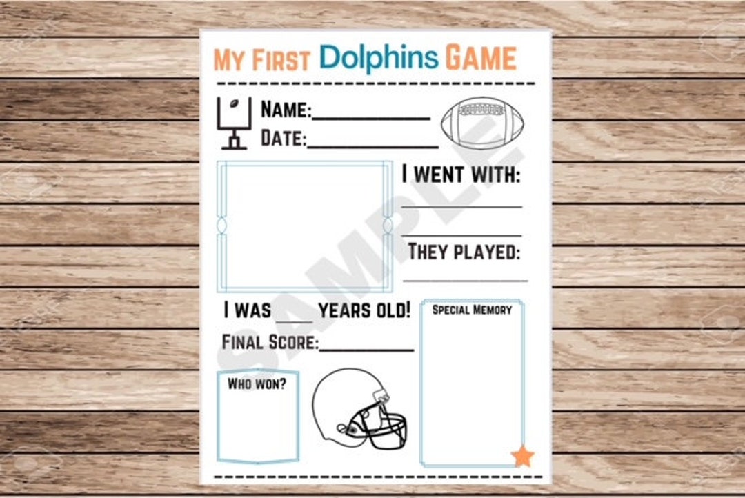 My First Miami Dolphins Game, Printable, Template, Download, Fill in ...