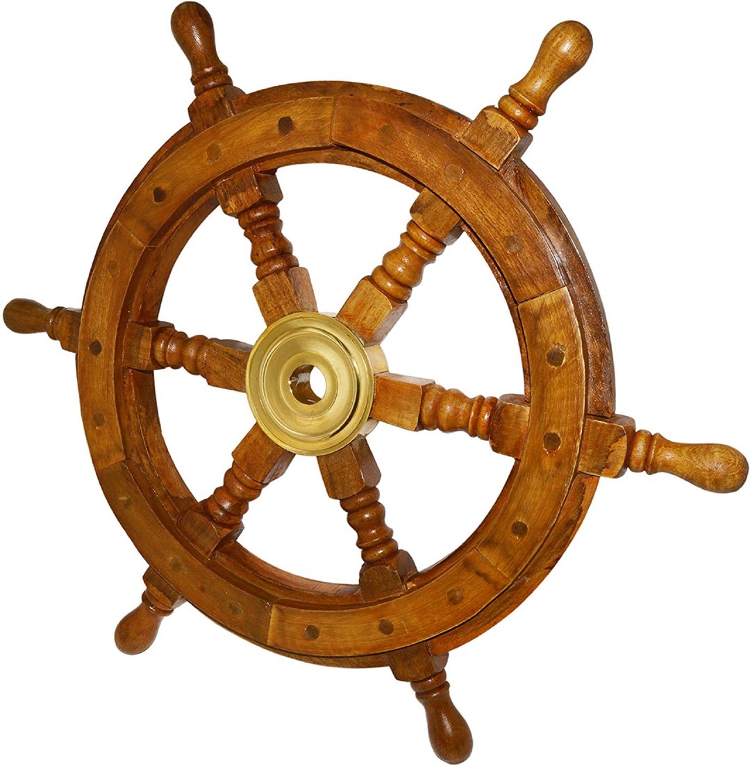 Ship Wheel 18 Brass Wooden Steering Pirate Boat Ship - Etsy
