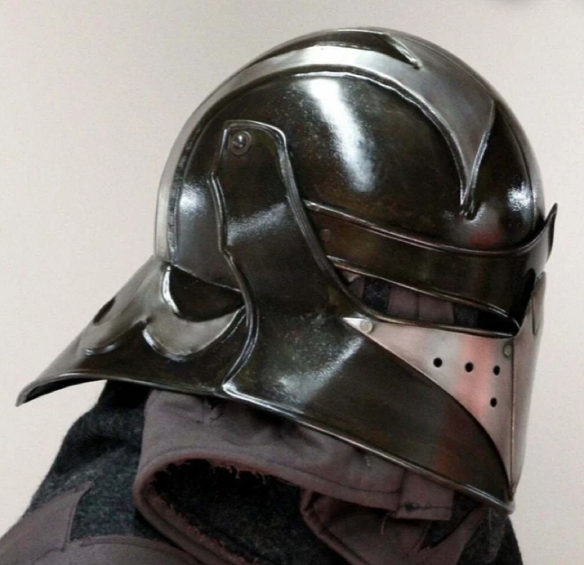 German Sallet Helmet Black Metal Sallet Helmets Italian Face - Etsy
