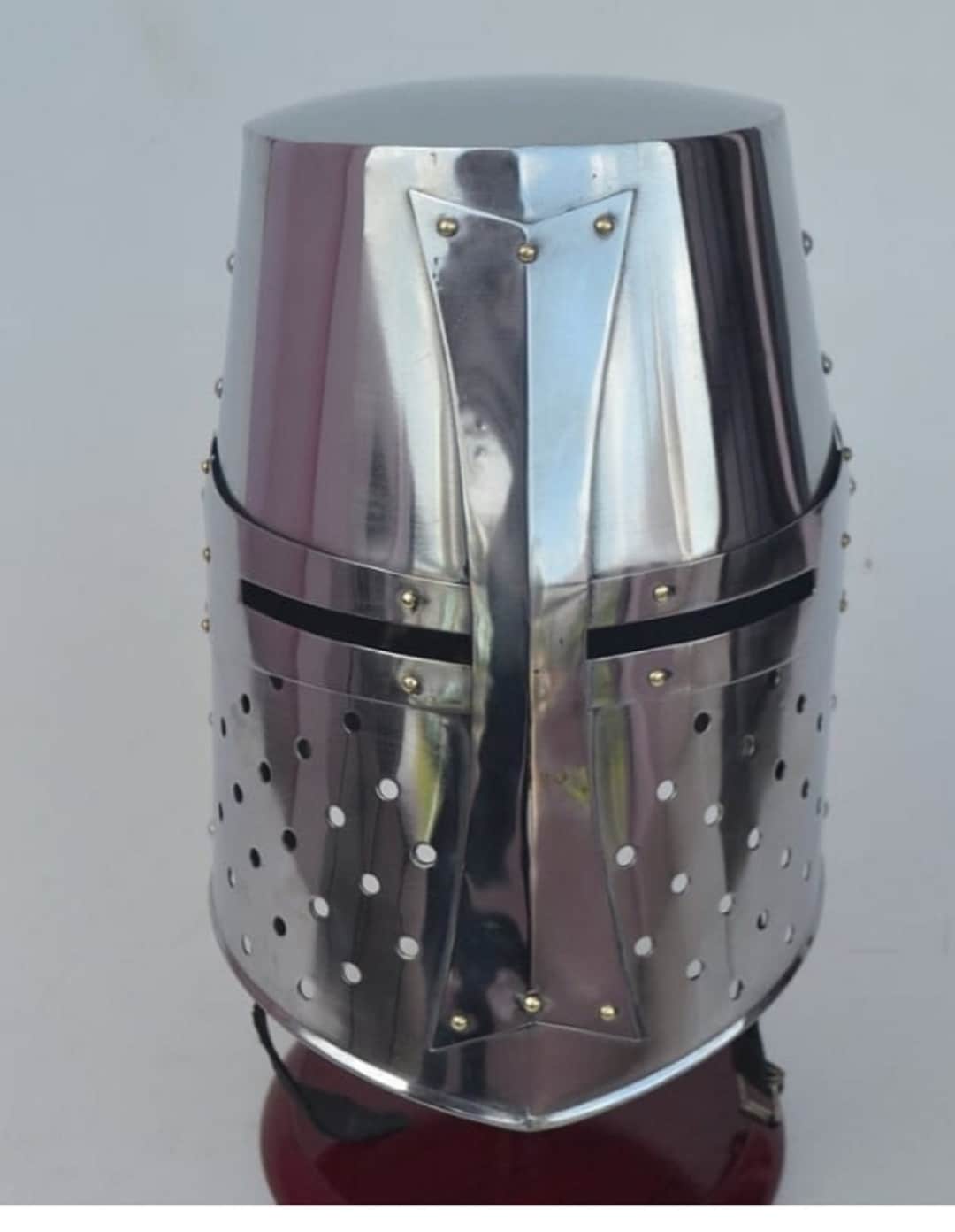 Chrom Templar Helm Rüstung Ritter Kreuzritter Helm Bascinet Helm Larp ...