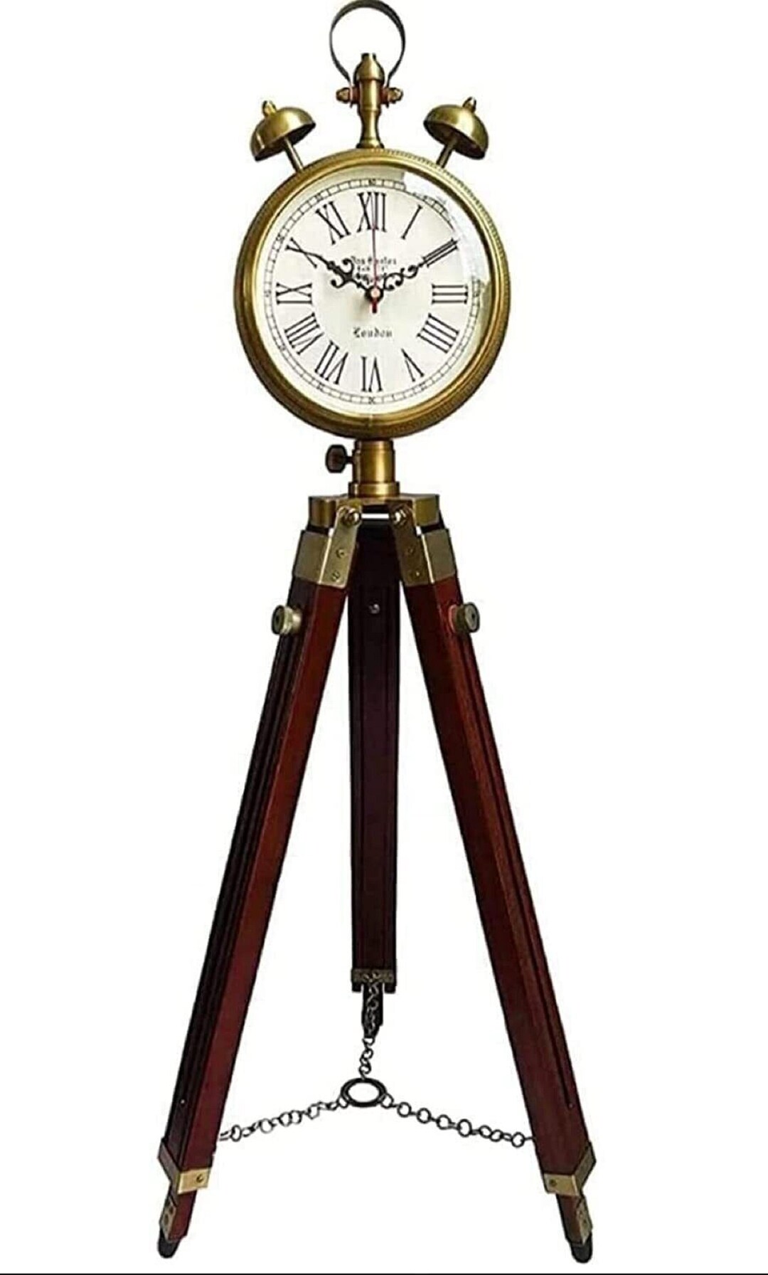 Wooden Tripod Floor Clock Home Decor Clock Tripod Wood Base Clock Room ...