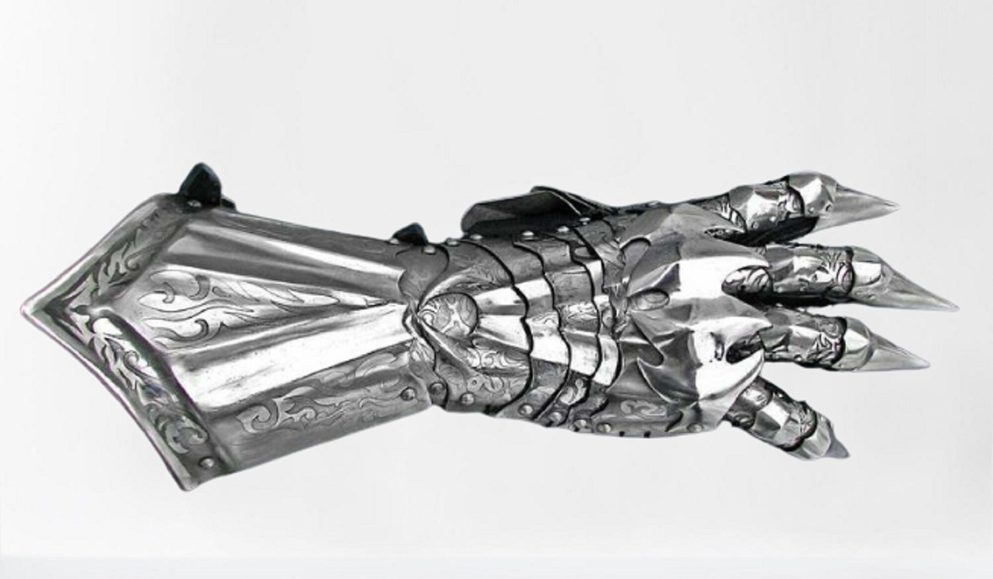 Silver Metal Knights Armor Arm Gauntlets Gothic Armor Gloves Accents ...