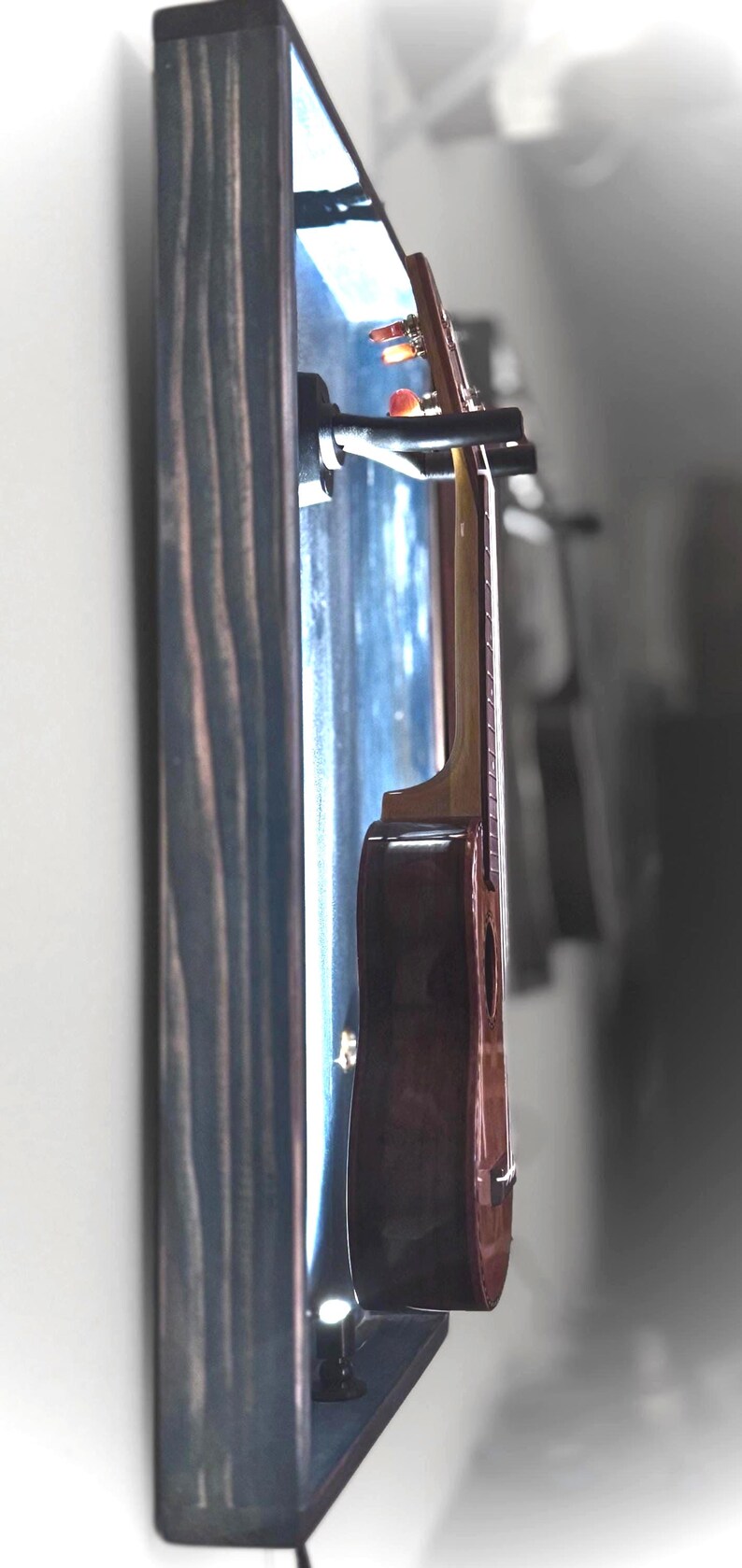 Ukulele Wall Display Frame With LED Spotlight & Hygrometer - Reef Blue ...