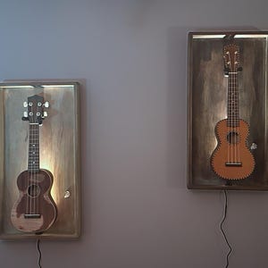 Ukulele Display Case Wall Mount Display Music Room Decor Great Gift ...