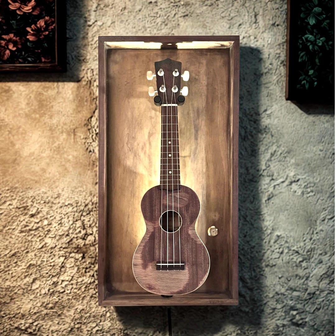Ukulele Display Case Wall Mount Display Music Room Decor Great Gift ...