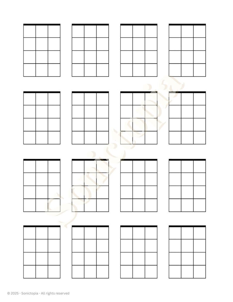 Vintage Ukulele Chord Chart Template (digital Download) - Etsy