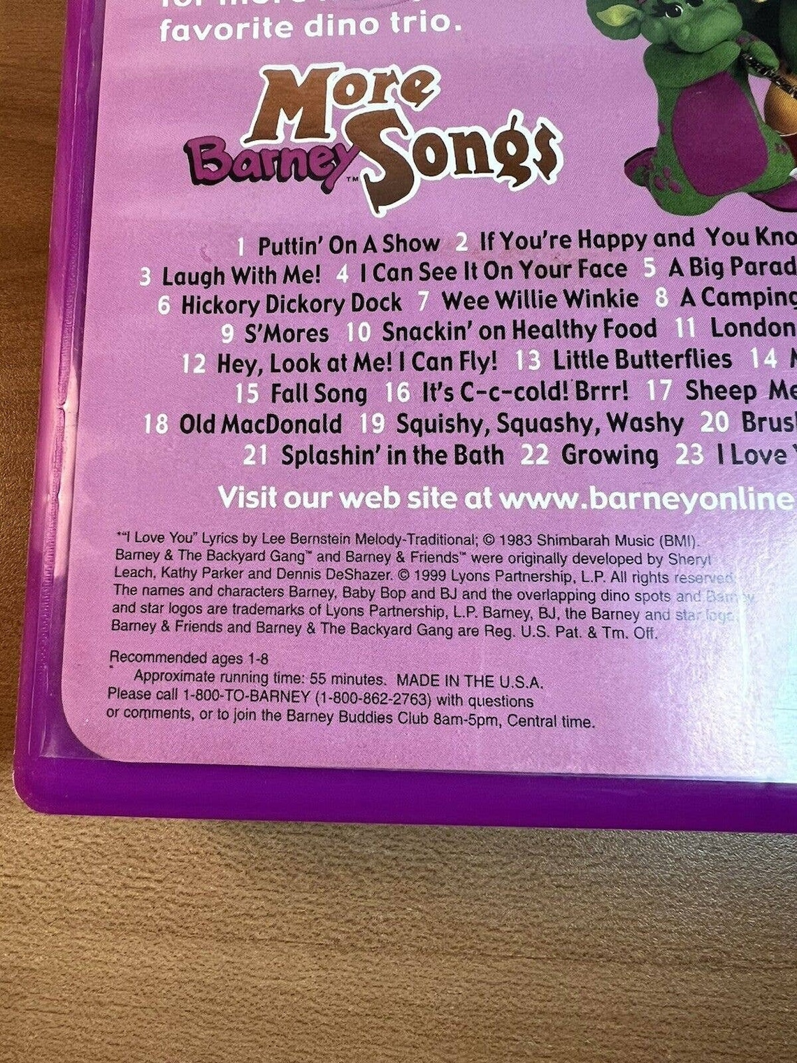 Barney More Barney Songs VHS Tape Show Never Seen on TV Clamshell Case ...