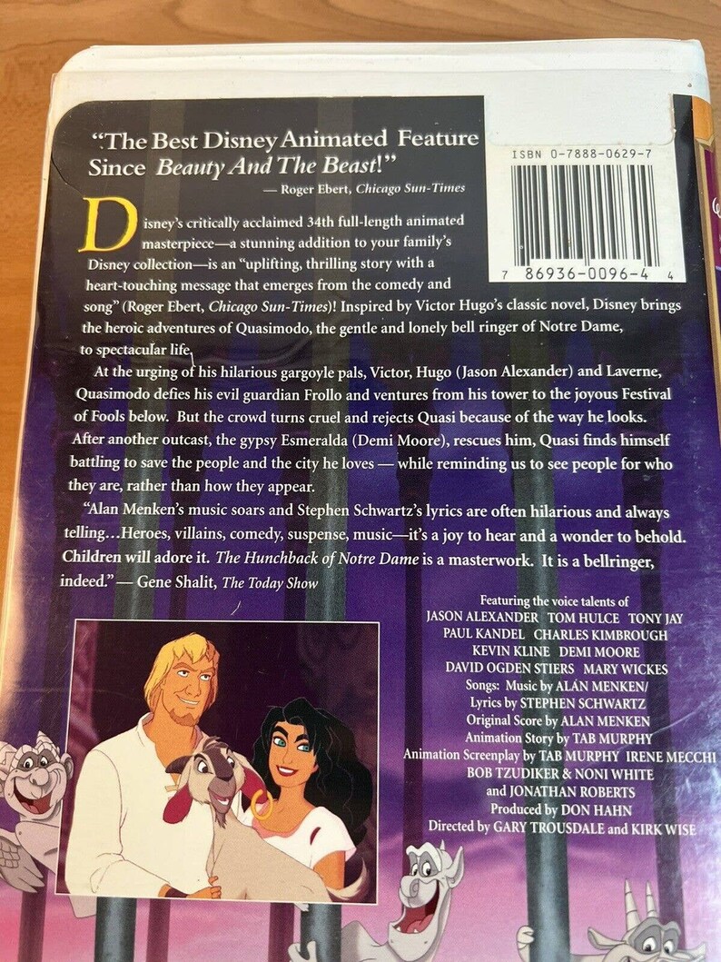 Walt Disney's the Hunchback of Notre Dame - Masterpiece Collection (VHS ...