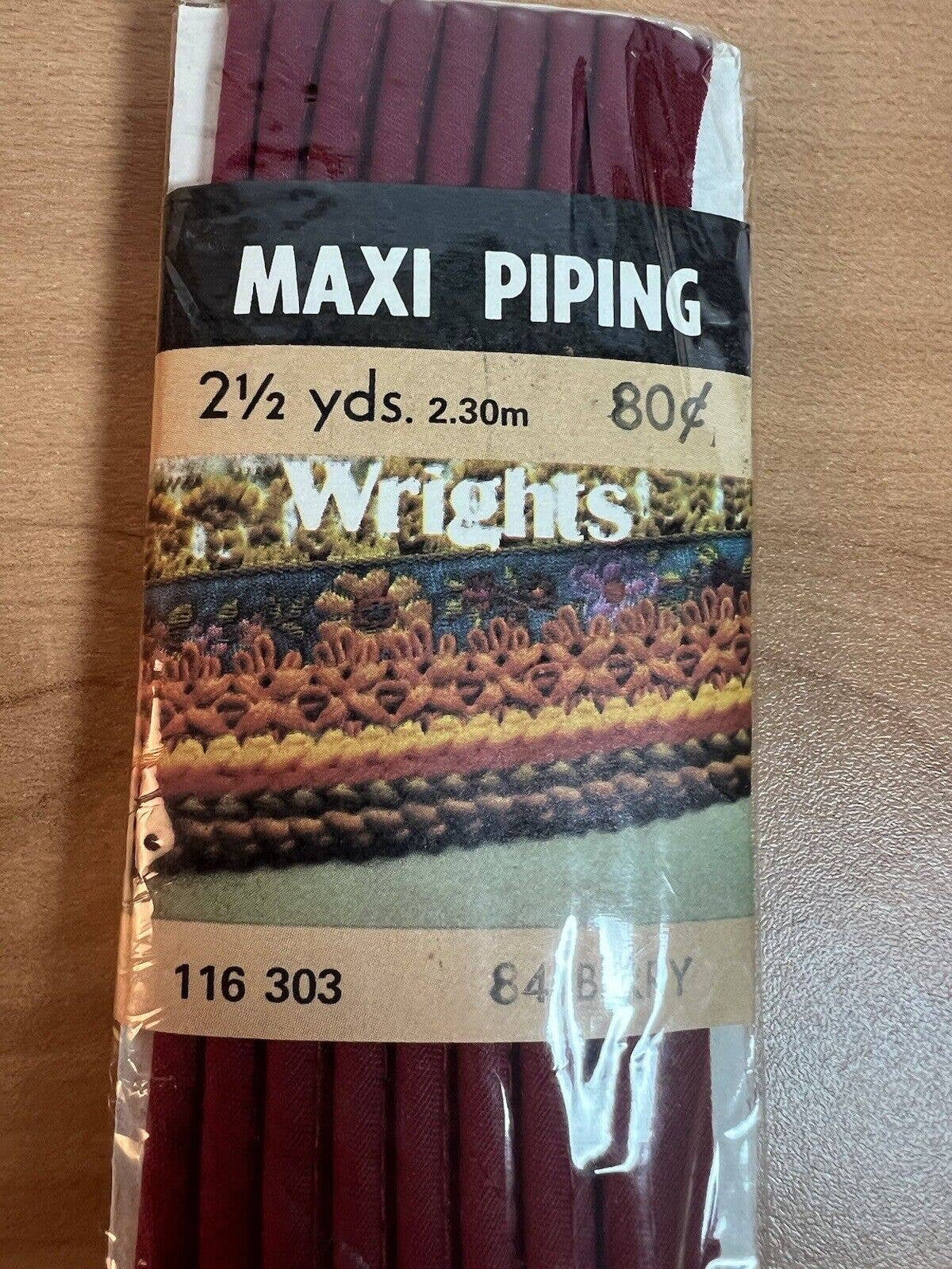 Wrights Maxi Piping 1982 2.5 Yards Burgundy Color Vintage - Etsy