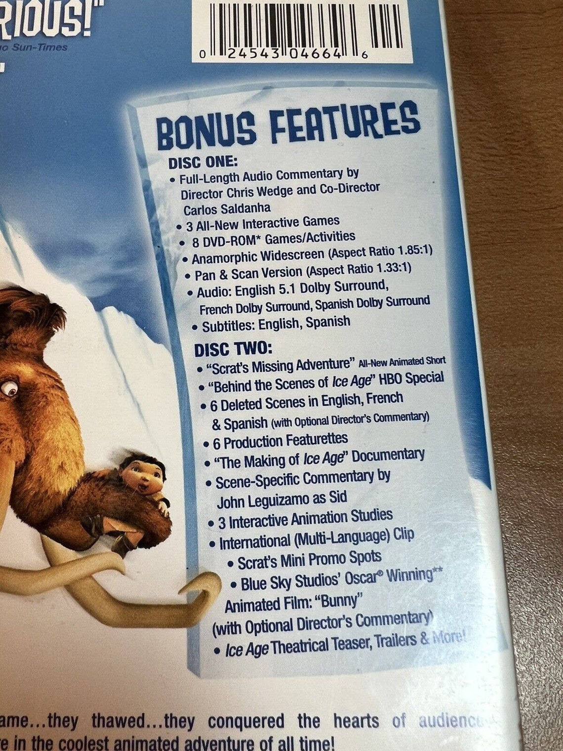 Ice Age DVD 2002 2-disc Set Includes Full Frame and - Etsy