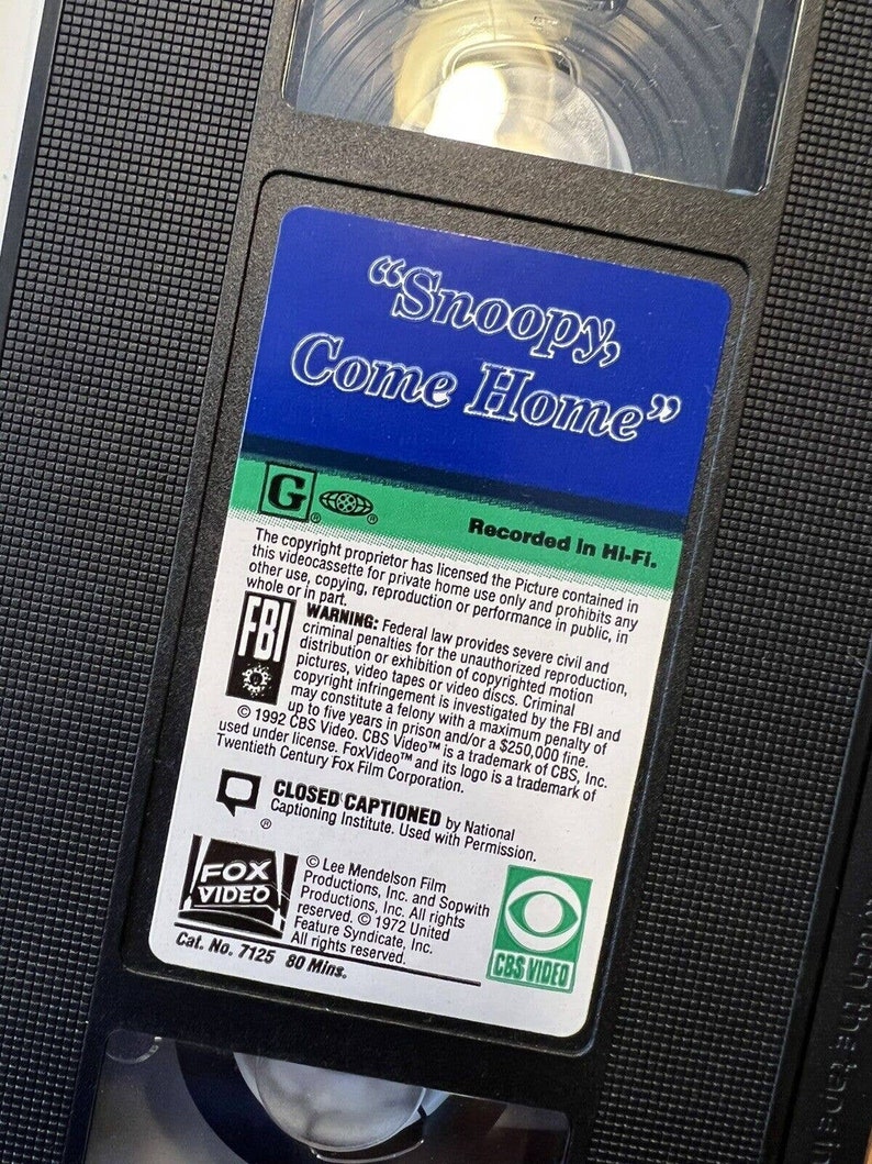 Snoopy Come Home VHS 1995 Clamshell 20th Century Fox - Etsy