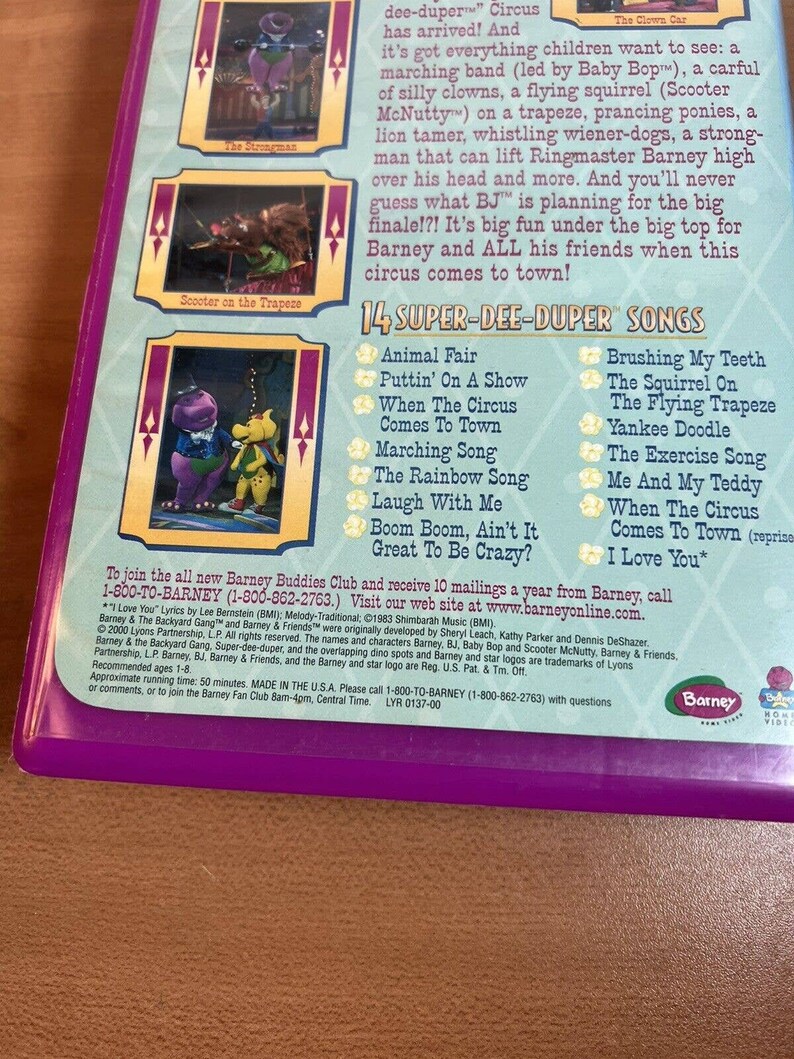 Barney Super Singing Circus VHS 2000 - Etsy