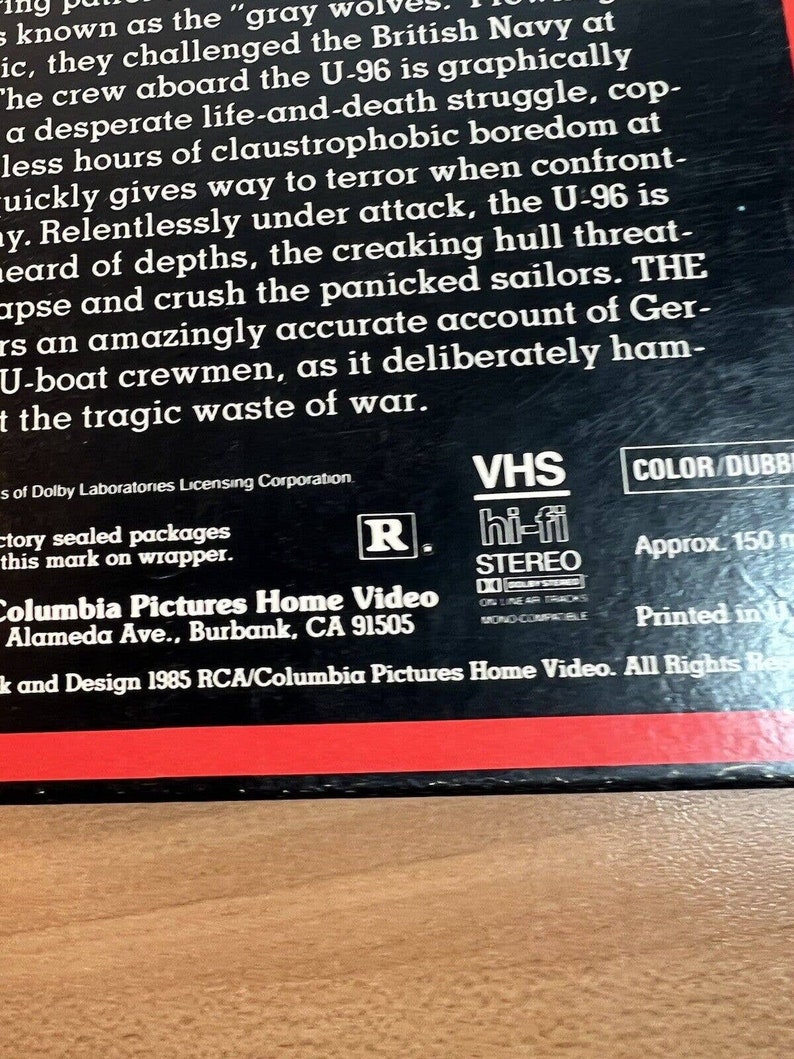 The Boat formerly Das Boot VHS 1985 Columbia Tristar - Etsy