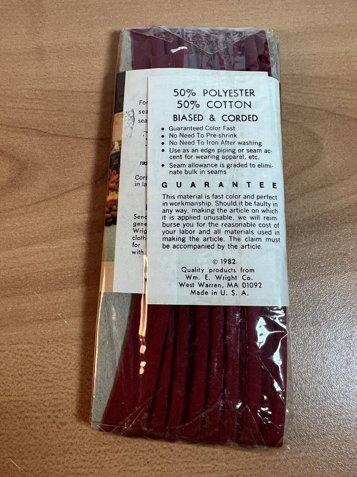 Wrights Maxi Piping 1982 2.5 Yards Burgundy Color Vintage - Etsy