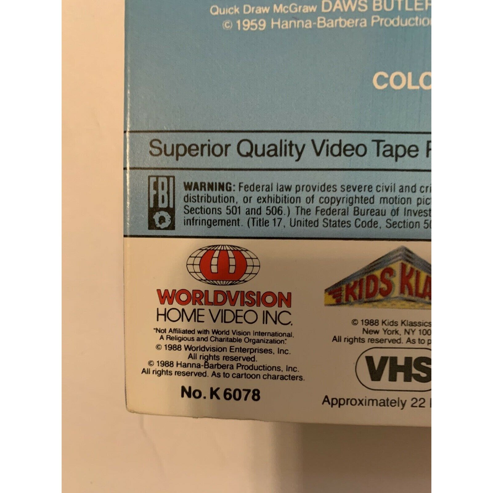 QUICK DRAW Mcgraw 1959 Cartoon VHS Hanna-barbera Animation - Etsy